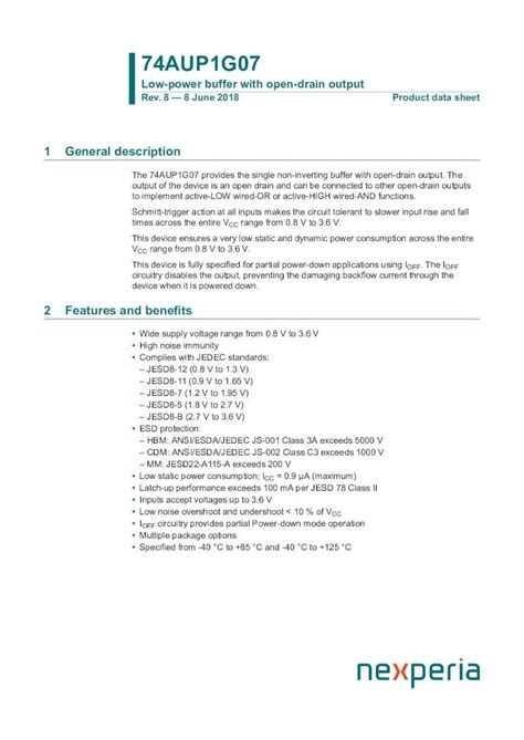 PDF Low Power Buffer With Open Drain Output Low Power Buffer With Open Drain Output Rev