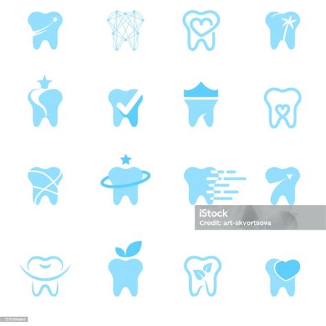 치아 선 아이콘 기호 및 디자인 요소입니다 Stomatology 치과 의사 및 치과 진료소에 대한 치아 징후 치과 세트 디자인