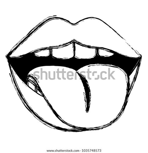 Sensuality Lips Tongue Out Stock Vector Royalty Free 1035748573