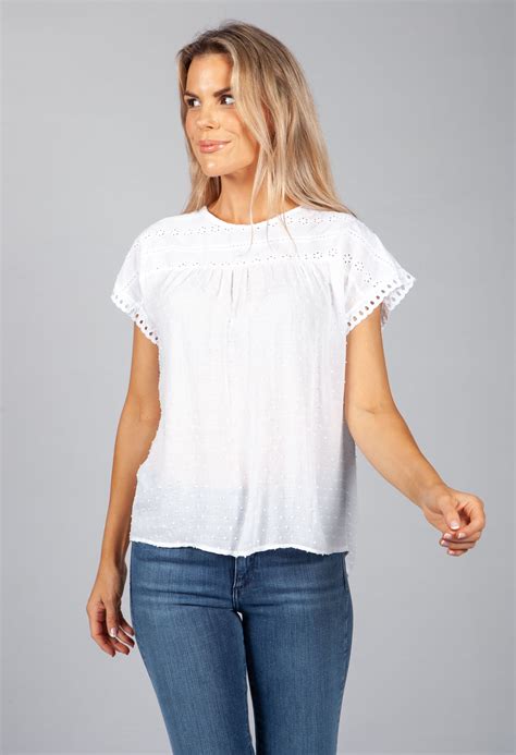 The Trend Room White Embroidered Top Pamela Scott