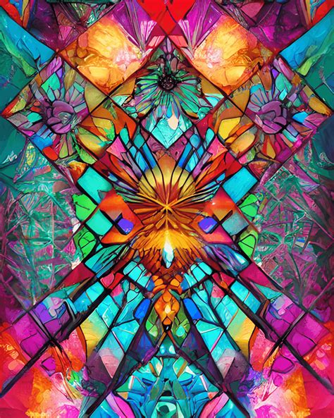 Neon Geometric Shapes Frame · Creative Fabrica