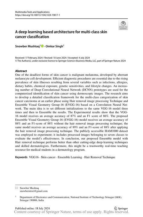 A Deep Learning Based Architecture For Multi Class Skin Cancer