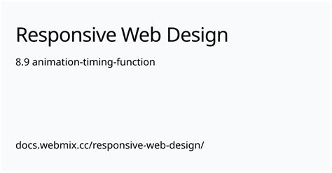 8 9 Animation Timing Function Responsive Web Design