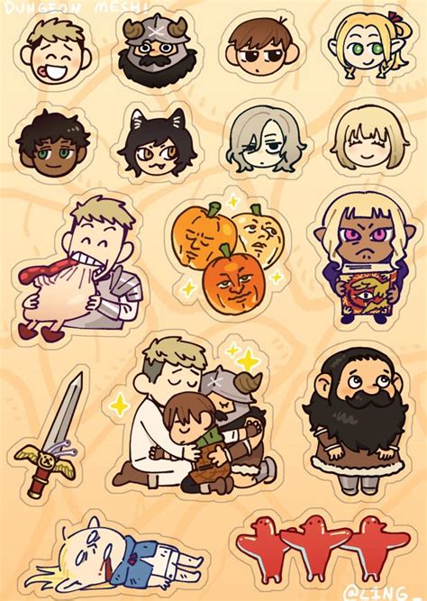 Dungeon Meshi Delicious In Dungeon Clear Sticker Sheet Etsy