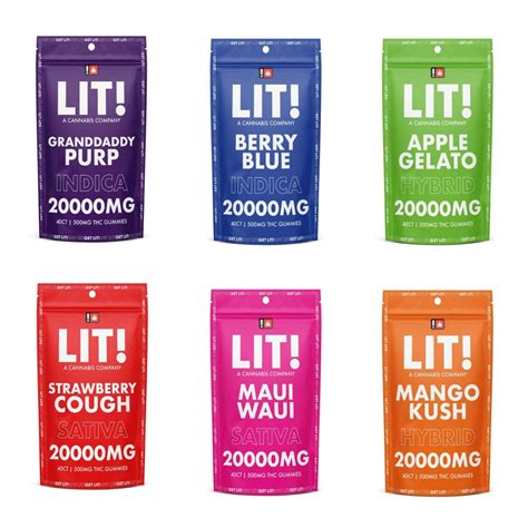 Lit Thc Gummies 20000mg 40 Count Ultra Strong Thc Edibles