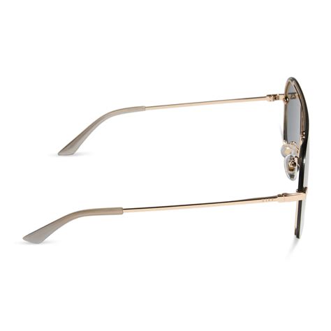Imani Shield Sunglasses Gold And Silver Mirror Diff Eyewear