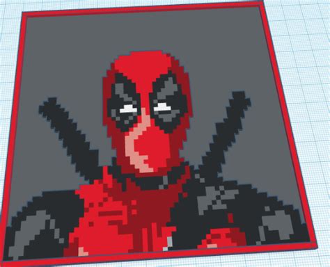 8 Bit Deadpool W Frame By Mason Beringer Download Free Stl Model