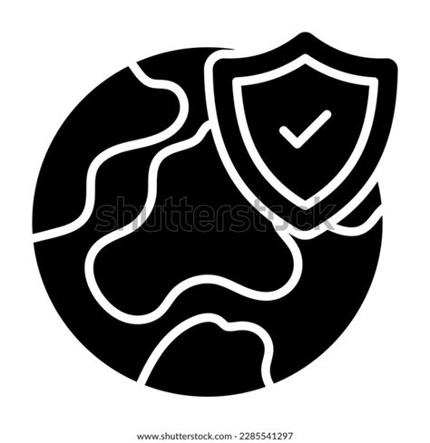 Security Shield World Globe Denoting Concept Stock Vector Royalty Free