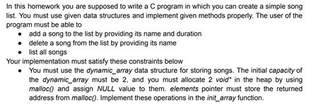Solved In This Homework You Are Supposed To Write A C Chegg