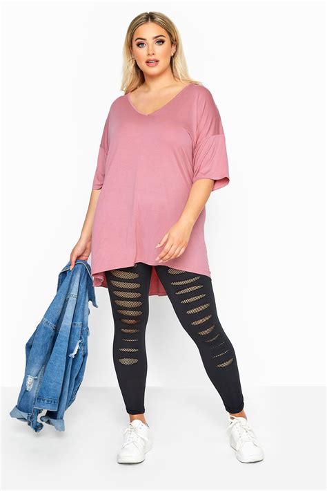 Blush Pink Dipped Hem Drop Shoulder T Shirt Yours Clothing