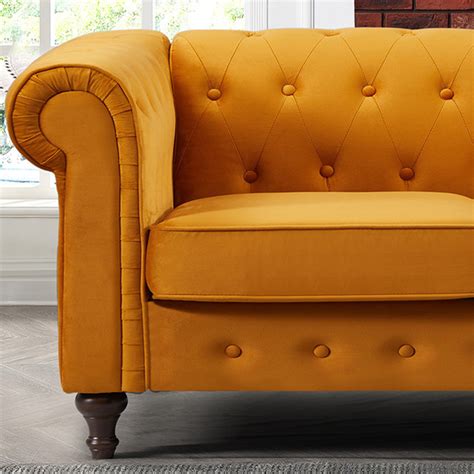 Pelham 2 Seater Orange Velvet Sofa Homebase