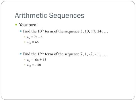 ppt arithmetic sequences powerpoint presentation free download id
