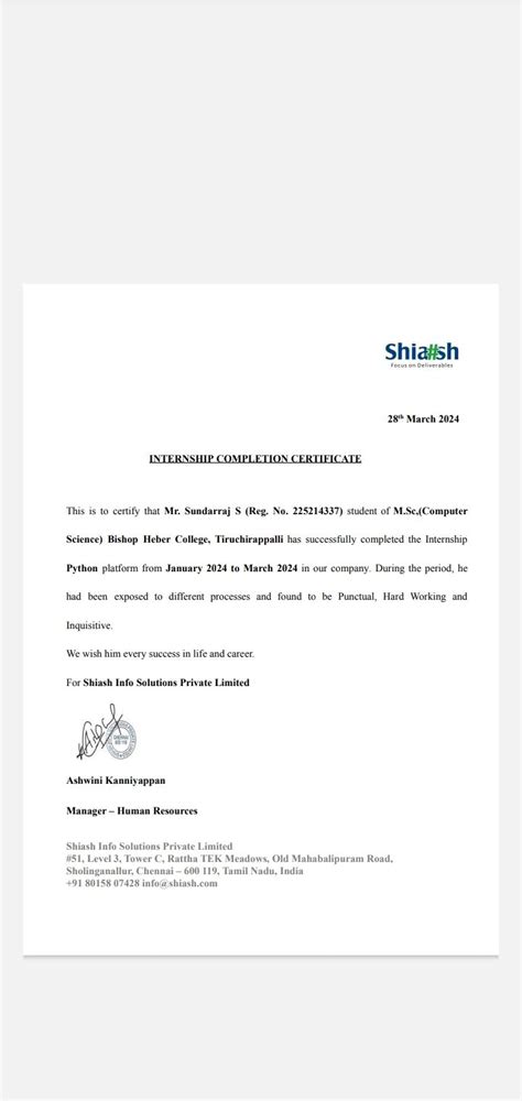 Sundar Raj On Linkedin I Am Happy To Share The Completion Of The