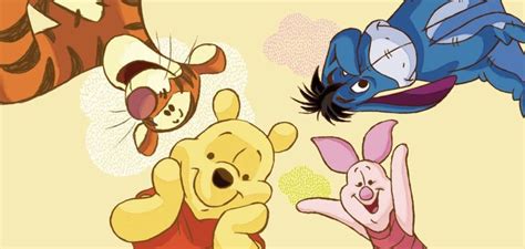 Winnie The Pooh Tigger And Piglet Cartoon Characters Flying In The Air