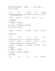 AP Calculus BC Sem Review MCQ Docx AP Calculus BC Review MCQ NAME PER DATE A A B B