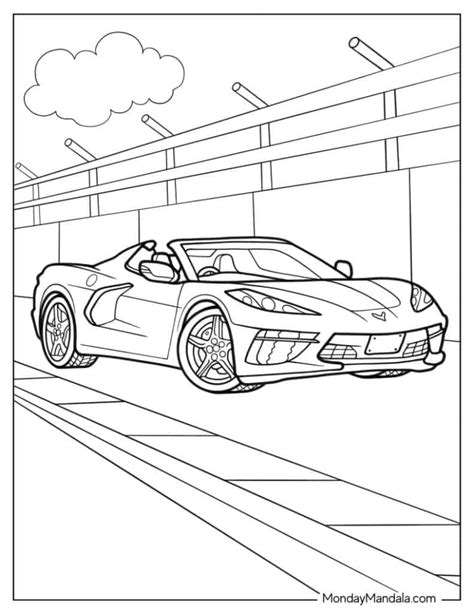 Corvette Coloring Page Free PDF Printables Coloring Home