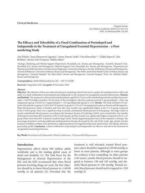 Pdf The Efficacy And Tolerability Of A Fixed Combination Of