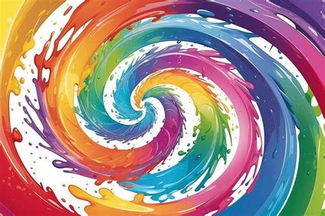 Premium Photo Colorful Rainbow Spiral With Splashes Background