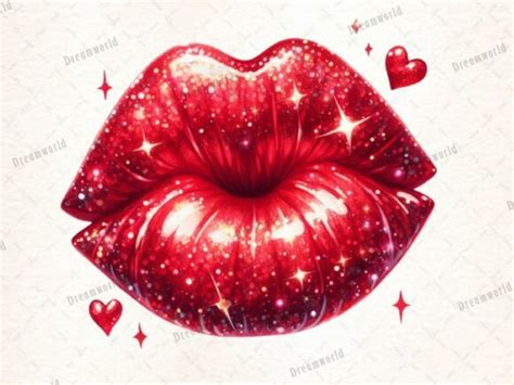 Valentine Lips Clipart Graphic By Dreamworld · Creative Fabrica