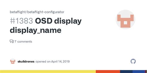 Osd Display Displayname · Issue 1383 · Betaflightbetaflight
