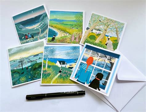 Pretty Notelets Featuring Dogs Pack Of Six Small Cards And Envelopes