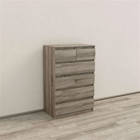 ᐉ Комод Line Кf2 F4 ДСП 700x450x1270 мм Дуб сонома Трюфель • Купить в Киеве Украине • Лучшая