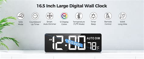 Reacher 16 5 Large Digital Wall Timer Clock With Countdown Timer Auto Dimmer