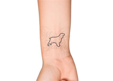Cocker Spaniel Dog Love Outline Temporary Tattoo Puppy Love Tattoo