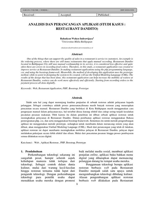 jurnal analisis dan perancangan aplikasi restoran pdf