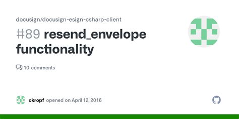 Resendenvelope Functionality · Issue 89 · Docusigndocusign Esign