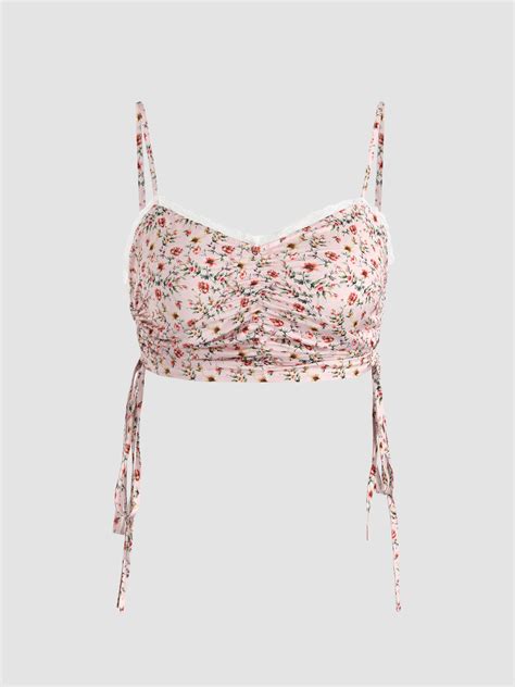 Ditsy Pattern Lace Cami Top Cider