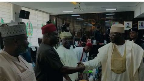 Breakings Inec Chairman Mahmood Yakubu Meets Political Party Leaders
