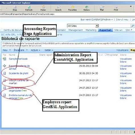 Integrating Reports From Different Applications Into The Portal