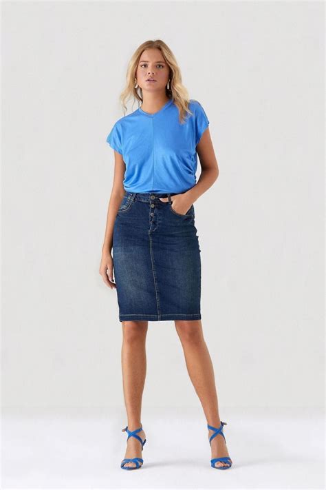 Pantamo Jeans Pantamo Koyu Ton Efektli Kirletilmiş Mavi Mıdı Woman's ...