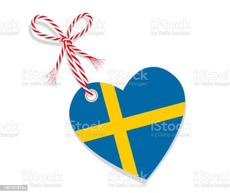 코드 끈이 있는 하트 I Love Sweden으로 플래그 흰색 배경에 격리된 벡터 일러스트레이션 스톡홀름에 대한 스톡 벡터 아트 및 기타 이미지 Istock