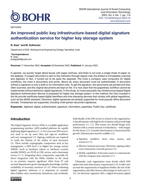 Pdf An Improved Public Key Infrastructure Based Digital Signature Authentication Service For