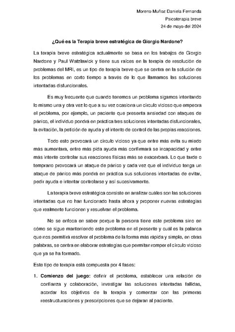 Qué Es La Terapia Breve Estratégica De Giorgio Nardone Moreno Muñoz Daniela Fernanda