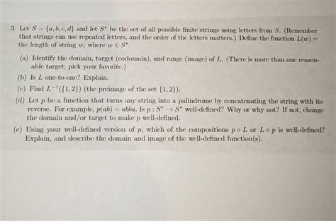 Solved 3 Let S Abcd And Let S∗ Be The Set Of All