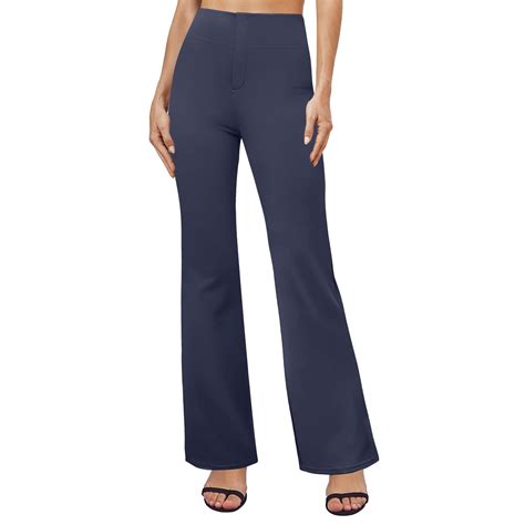 Dianli Womens High Waist Pull On Dress Pants Tummy Control Pants For