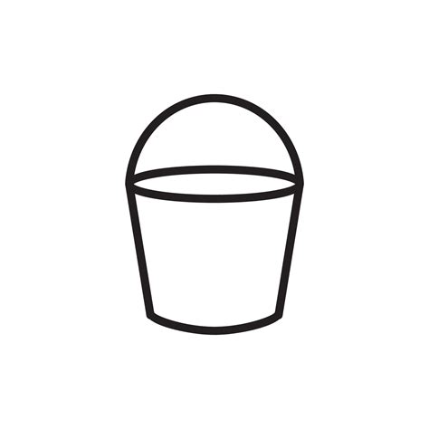 Cubeta Icono En Plano Estilo Cubeta Vector Ilustración En Blanco