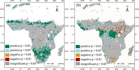 Spatial Distributions Of The P Values For The Correlations Between A