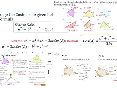 Cosine Rule Missing Angles Teaching Resources
