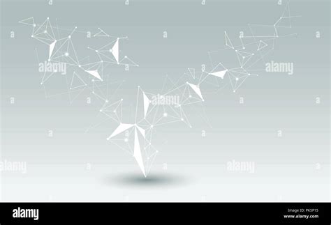 Abstract Molecules With Line Node Geometric Low Poly Polygon And Triangle Vector Design