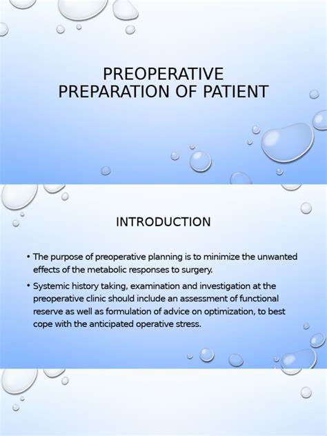 Preoperative Preparation Pdf