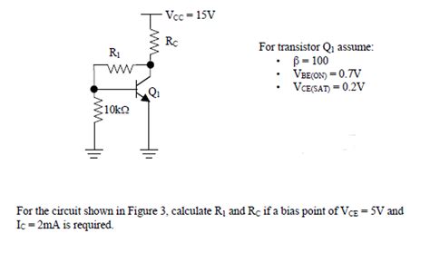 Solved For Transistor Q Assume Beta V BE ON Chegg