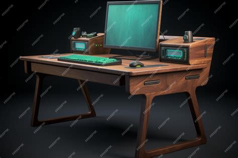 Premium Photo A Highly Detailed Digital Computer Table With A Sleek Minimalist Design