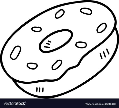 Hand Drawn Yummy Donuts Royalty Free Vector Image