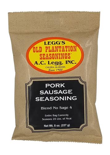 Ac Leggs No Sage Breakfast Pork Sausage Seasoning 8 Oz Blend Ns4
