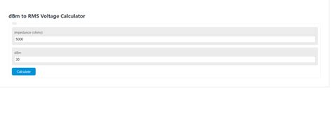 Dbm To Rms Voltage Calculator Calculator Academy