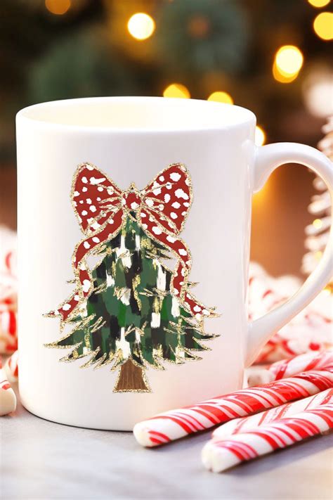 Traditional Glitzy Christmas Tree Ceramic Mug Wholesale Accessory Market